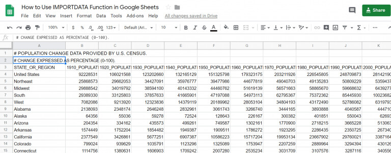 Hướng dẫn cách sử dụng hàm IMPORTDATA trong Google Sheets